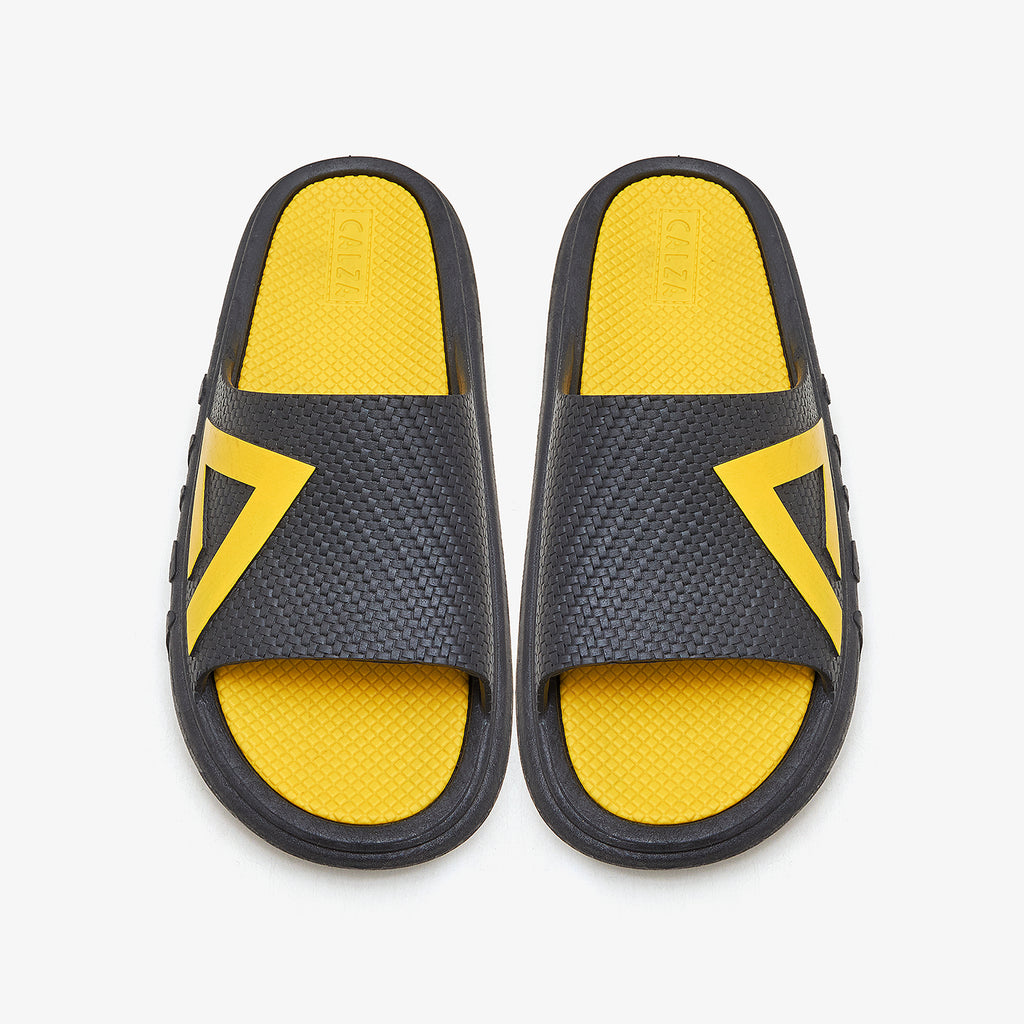 Buy BLK/YEL Men's Basic Chappals – Calza.com.pk